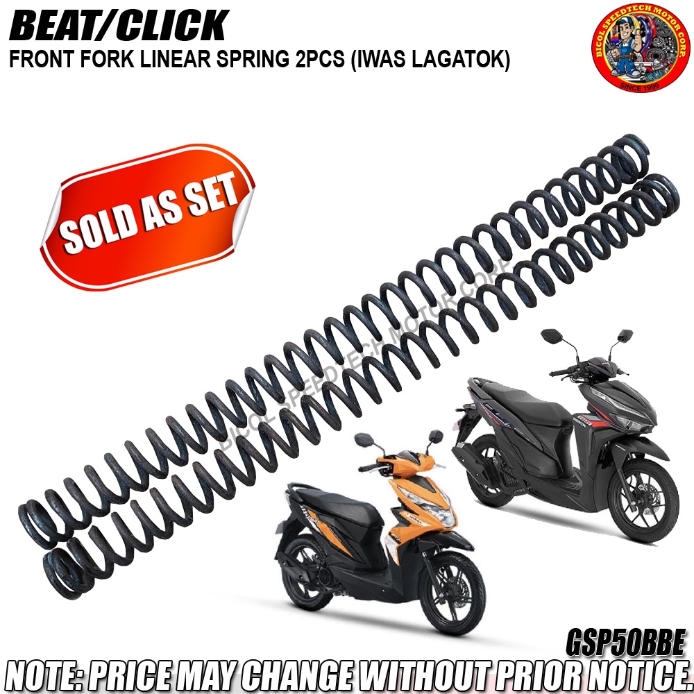 BEAT FI/CLICK FRONT FORK LINEAR SPRING 2PCS SET (IWAS LAGATOK ...