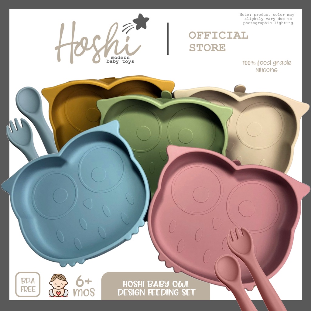 Hoshi Baby Silicone Owl Feeding Set, Premium 100% Food Grade Silicone ...