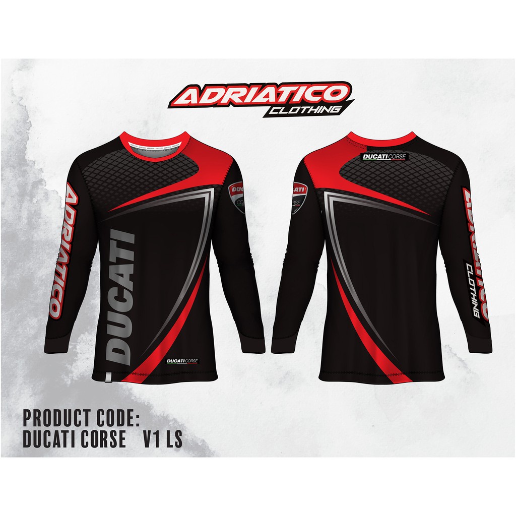 Motor Cycle Jersey Long Sleeve for Men Fashion Adriatico Motorcycle Jersey " Ducati Corse " Long ...