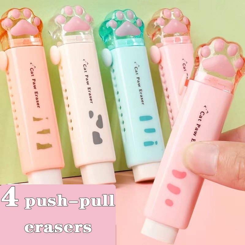 Kawaii Cat Paw Eraser Cartoon Cute Pencil Erasers Student Pencil Rubber ...
