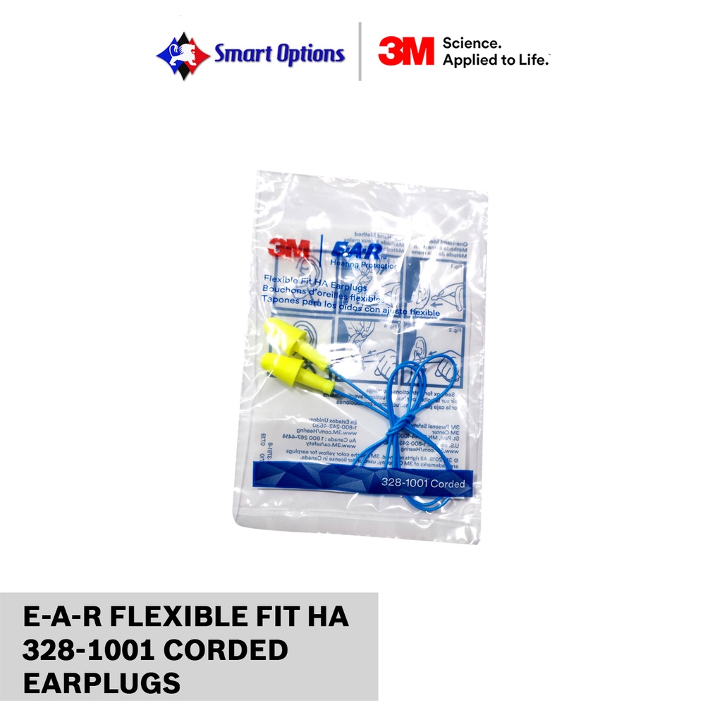 3M™ E-A-R™ FLEXIBLE FIT HA 328-1001 CORDED EARPLUGS | Shopee Philippines