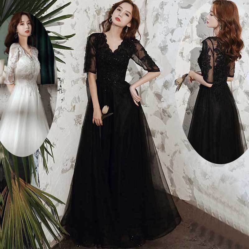 Customize Lady Celebrity Party Black High-end Dress Annual Meeting Host ...