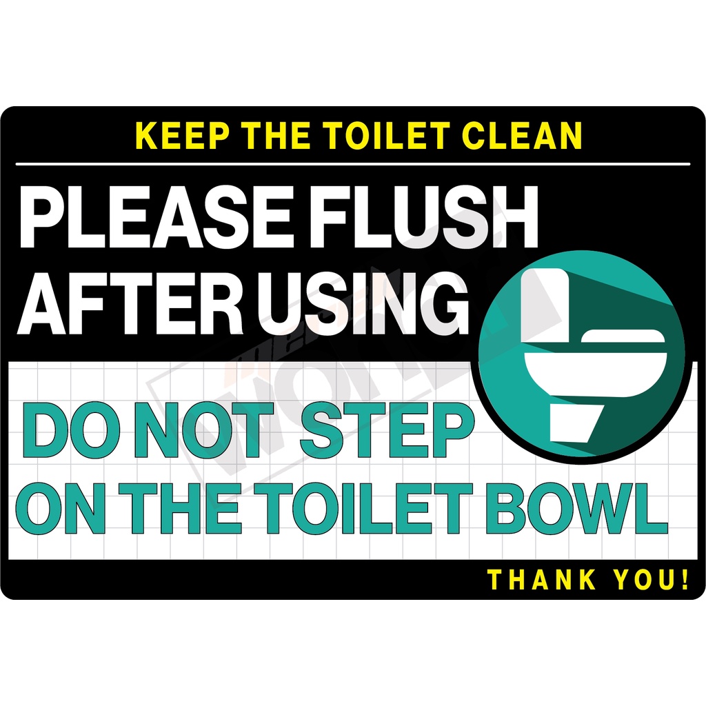 Restroom, Toilet, and Comfort Room Cleanliness and Maintenance Signs ...