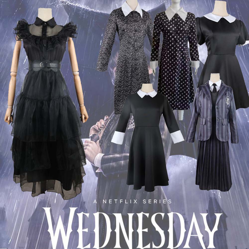Adams Family Wednesday cos Clothing Christina Ricci cosplay Costume Now ...