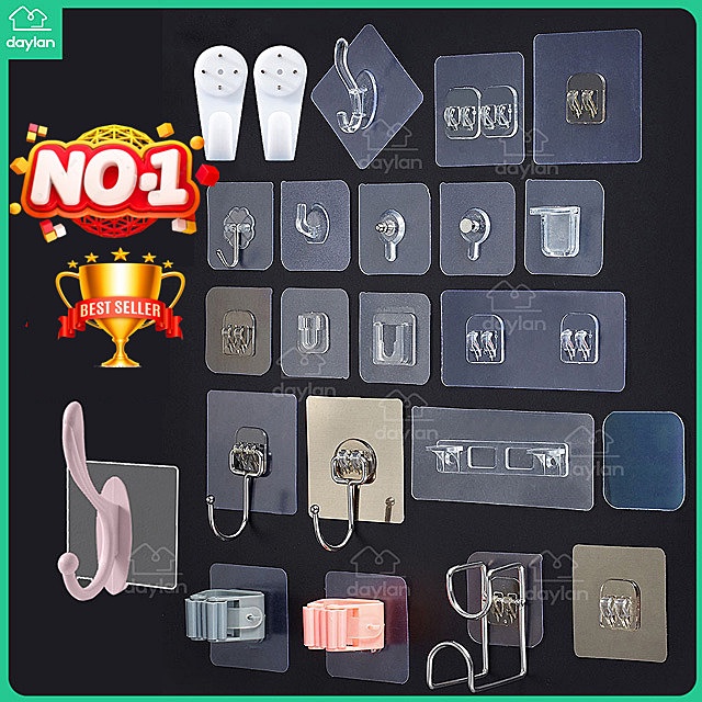 【TOP“1”】Wall Hooks, Multipurpose Wall Mounted Hook Household Storage ...