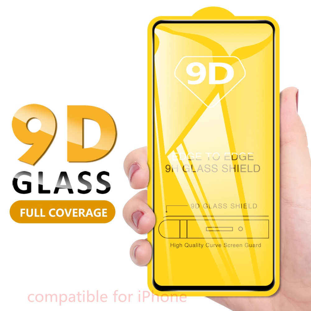 9D Full Tempered Glass For iPhone 11 15 14 13 12 Pro Max X XS XR 6 6S 7 ...