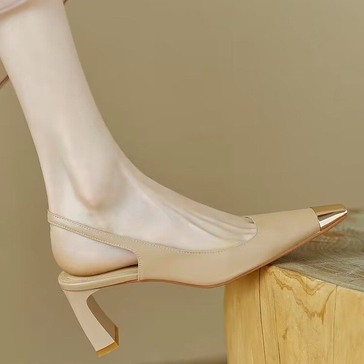 High Heels Square Toe Thick Heel Women's Shoes | Shopee Philippines