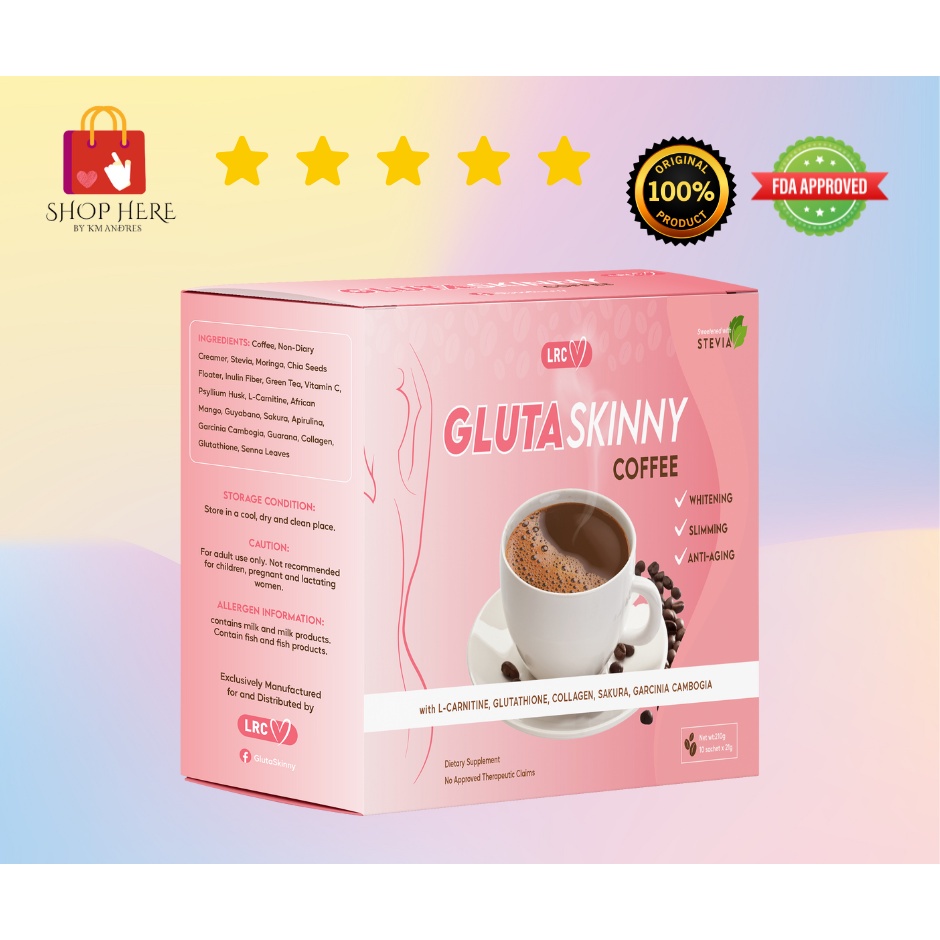 GlutaSkinny 19 in 1 Slimming Whitening Coffee (10 sachets/box) | Shopee ...