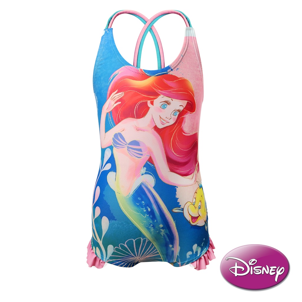 Disney Princess Ariel Crisscross One Piece Bikini Girls Kids Swimwear ...