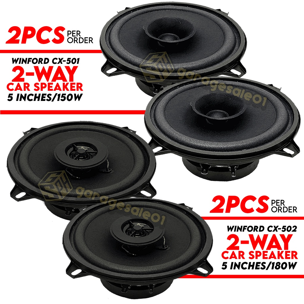 2PCS 150W Winford WF-CX501/WF-CX502 5" Dual Cone Car Speakers | Shopee ...