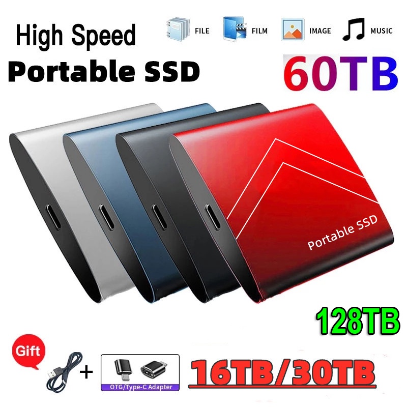 External SSD Hard Drive 1/2/8/16/30/60/128TB Portable Solid State ...