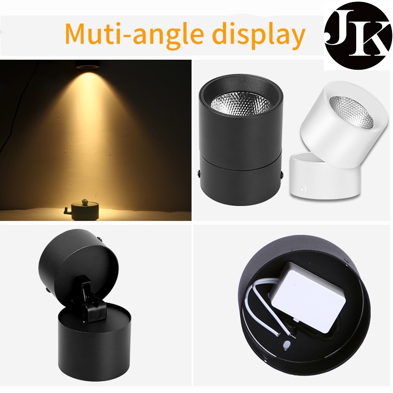 JK MALL LED Downlight Tri Color Foldable Spotlight Spot Light COB Track ...