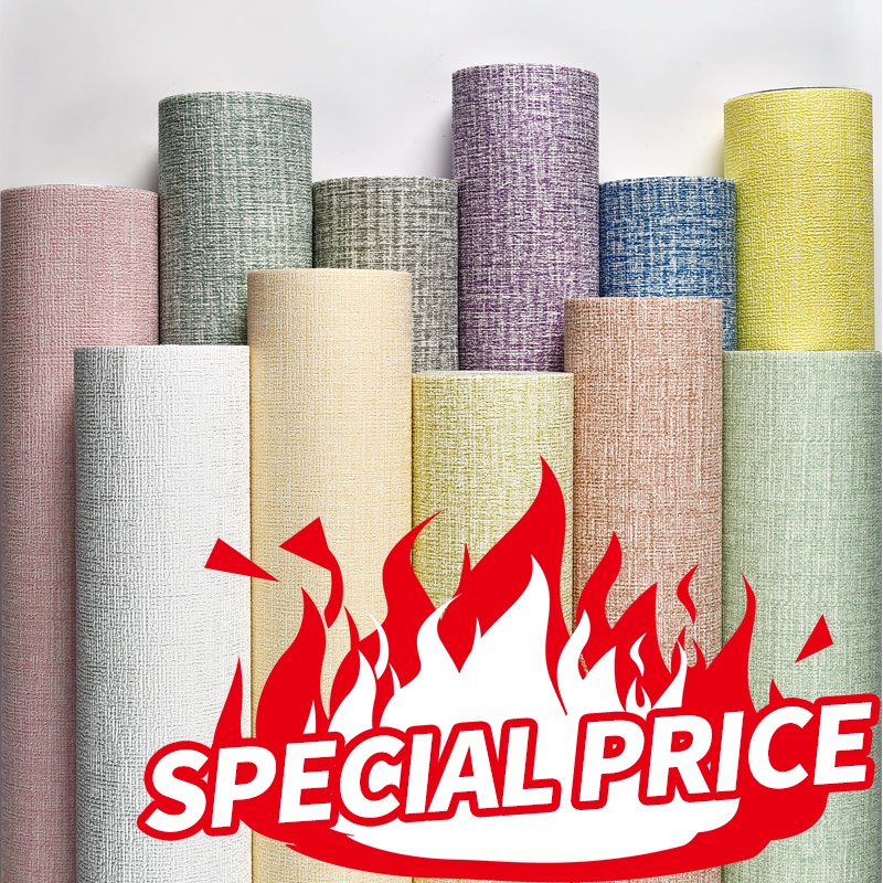 3D Linen Wallpaper Self-adhesive Waterproof PVC Sticker Wall Decoration ...