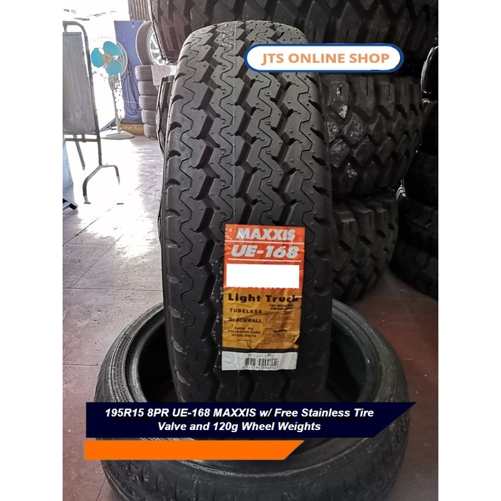 195R15 8PR UE-168 MAXXIS w/ Free Stainless Tire Valve and 120g Wheel ...