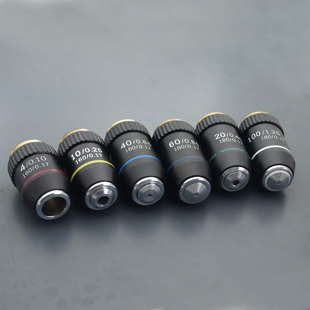 Geefuntech 195 Black Achromatic Objective 4x 10x 20x 40x 60x 100x High
