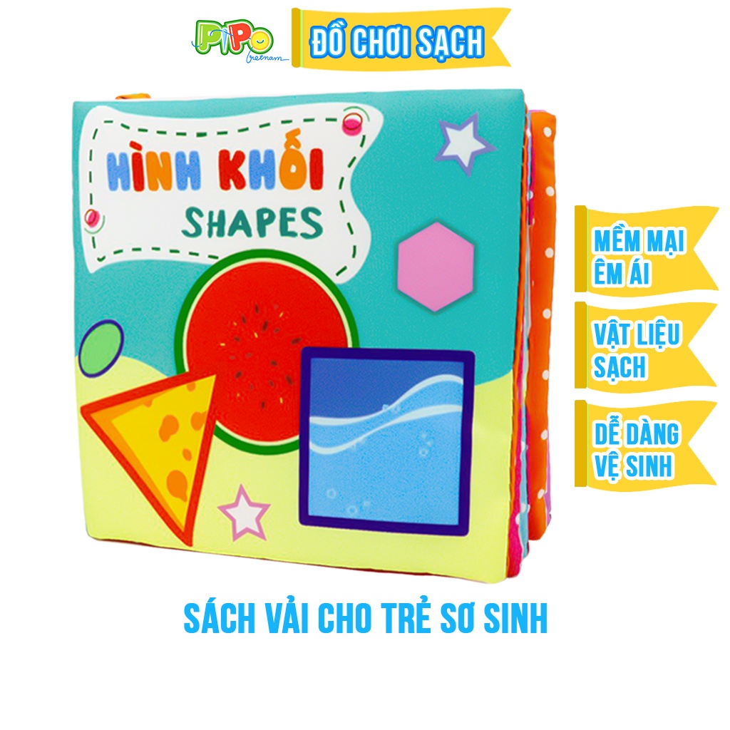 Pipovietnam cloth books for newborns - Shapes theme (bilingual English ...