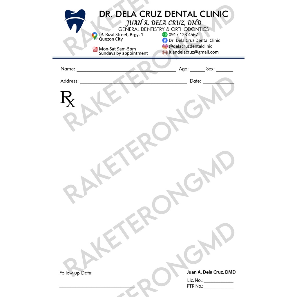 Dental Certificate Dental RX for DENTISTS | Shopee Philippines