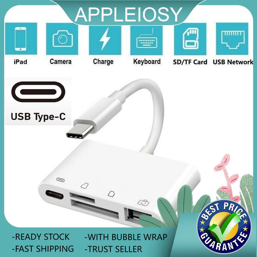 USB-C SD Card Reader 4in1 Type C to SD TF Card Camera Reader USB C ...