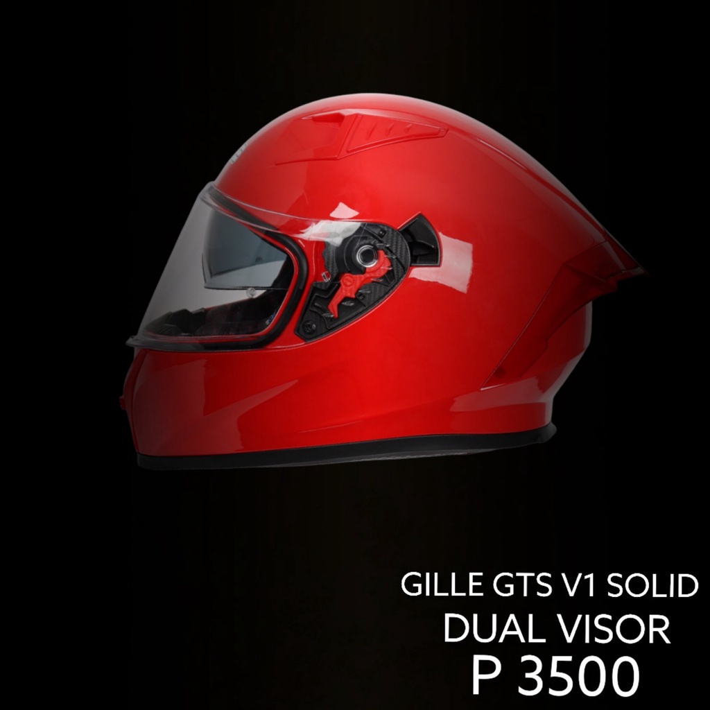 ((HUB) HUB) Gille Helmet GTS-V1 Solid Shell Glossy Red with Silver Logo ...