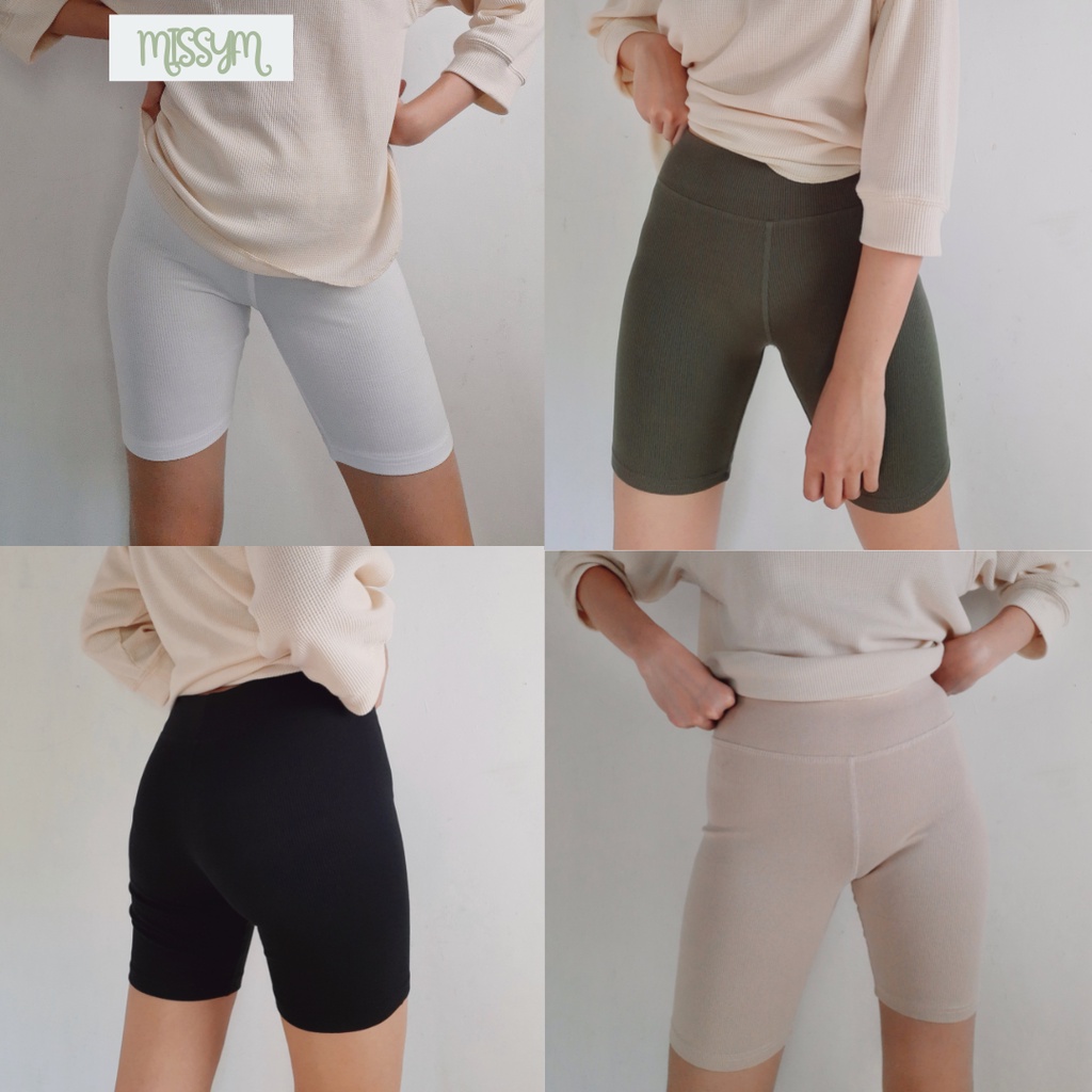 Missym Ribbed Biker Short for Women Teens Cycling Short Summer Cotton ...
