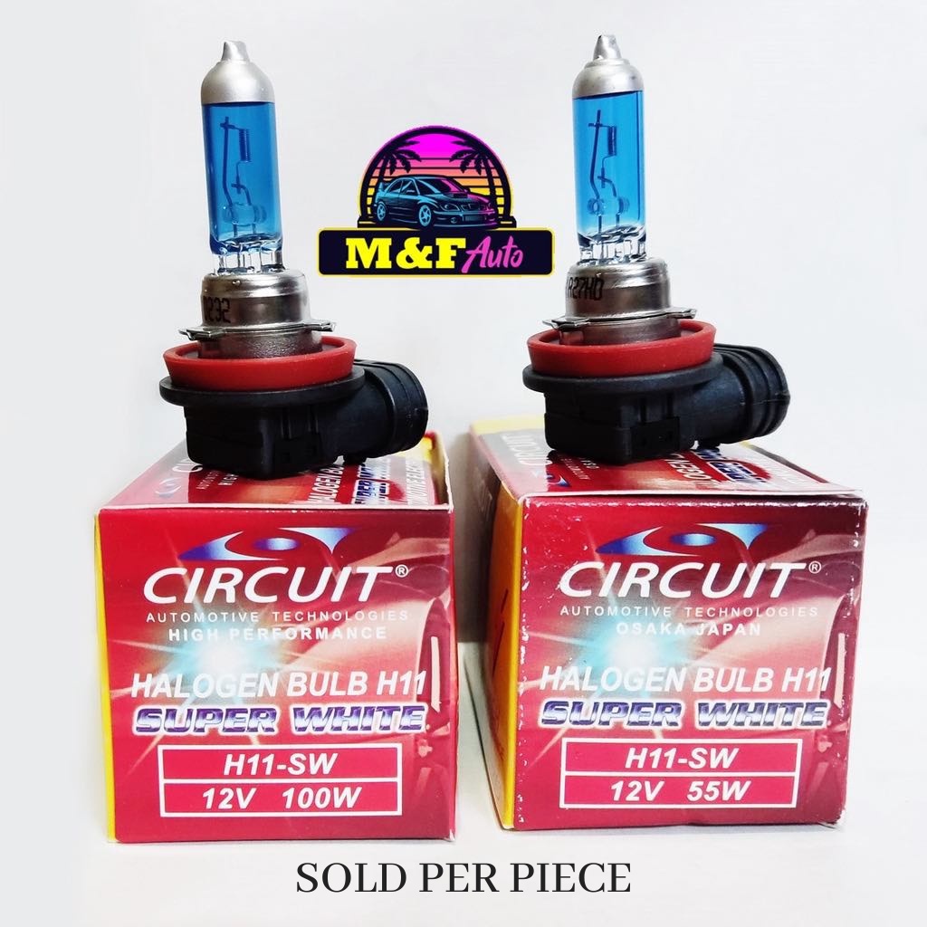 Circuit Halogen Bulb H11 Super White 12v 55w 100w (H11-SW) 1PC | Shopee ...