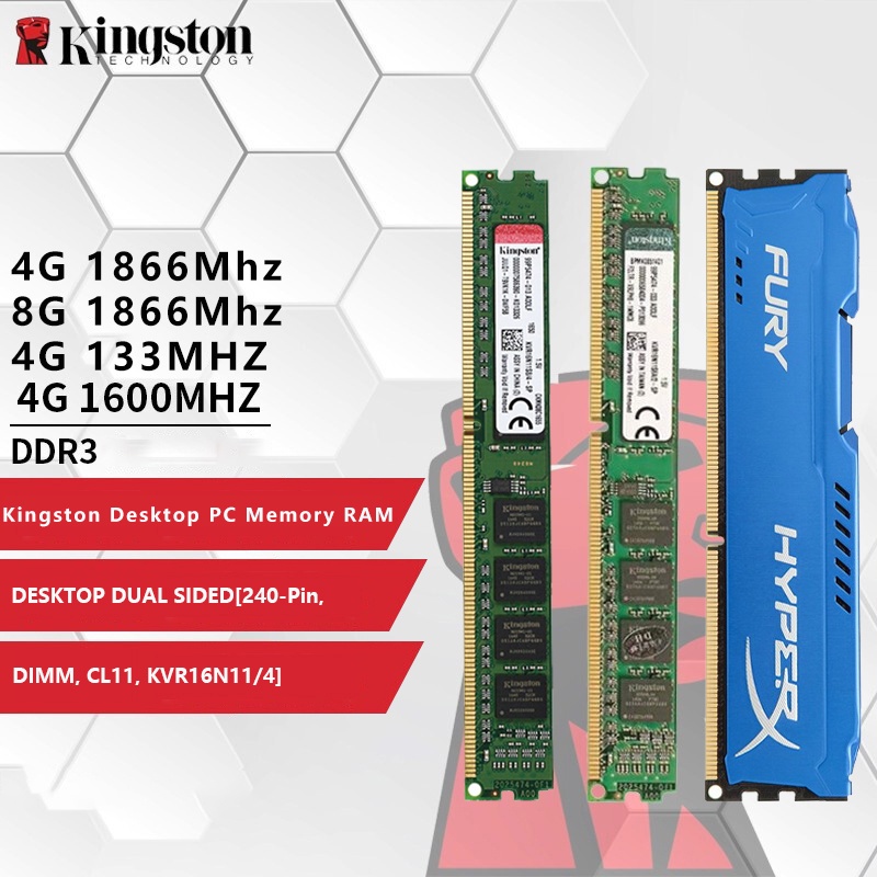 Kingston 4GB/8GB Desktop RAM DDR3 1333MHZ/1600/HyperX 1866MHZ DIMM memory for PC | Shopee ...