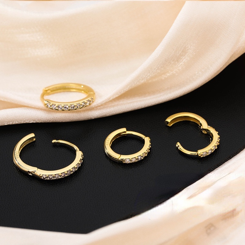 Zircon Hoop Earings for Women Simple Earrings for Piercing Personality ...