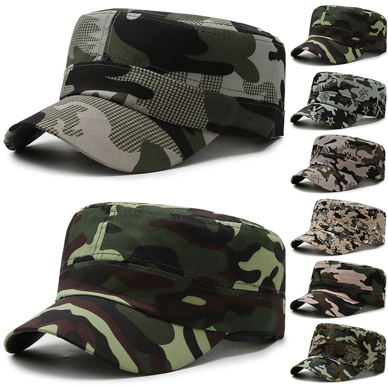 Army Baseball Cap Camouflage Women's Men's Fishing Cap Flat Top Hat ...