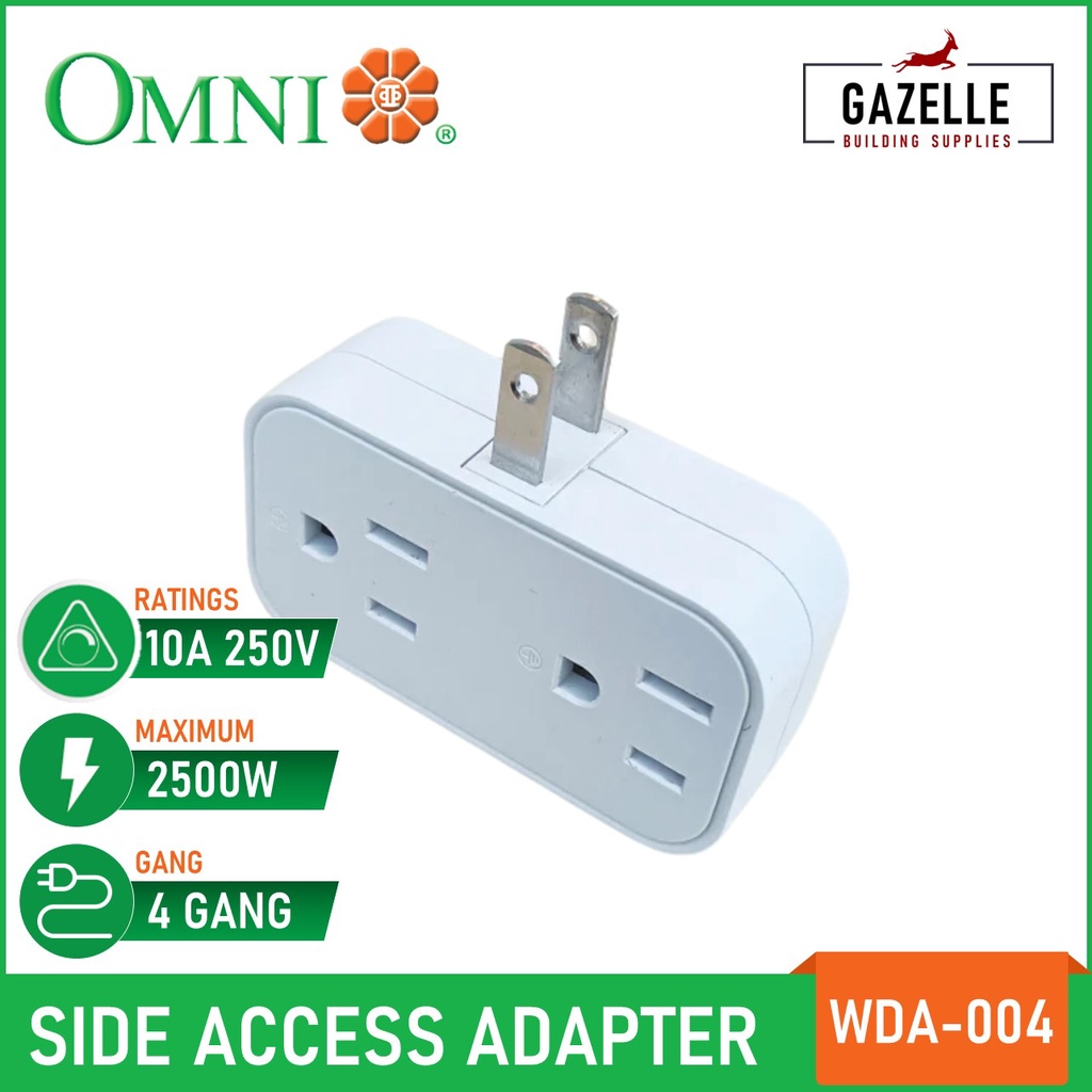 Omni Side Access Multiple Socket Adapter 4 Gang / 6 Gang 10A 250V max ...