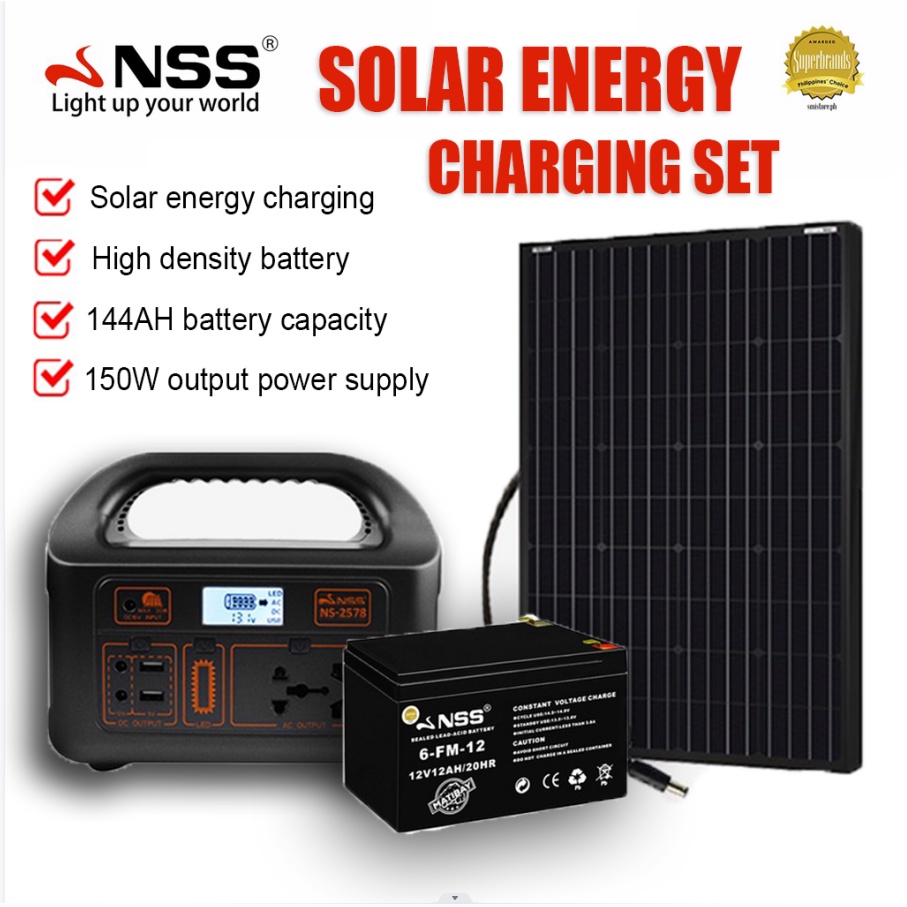 NSS power station 3 in 1 solar generator 150w 12000mah with 20w solar ...