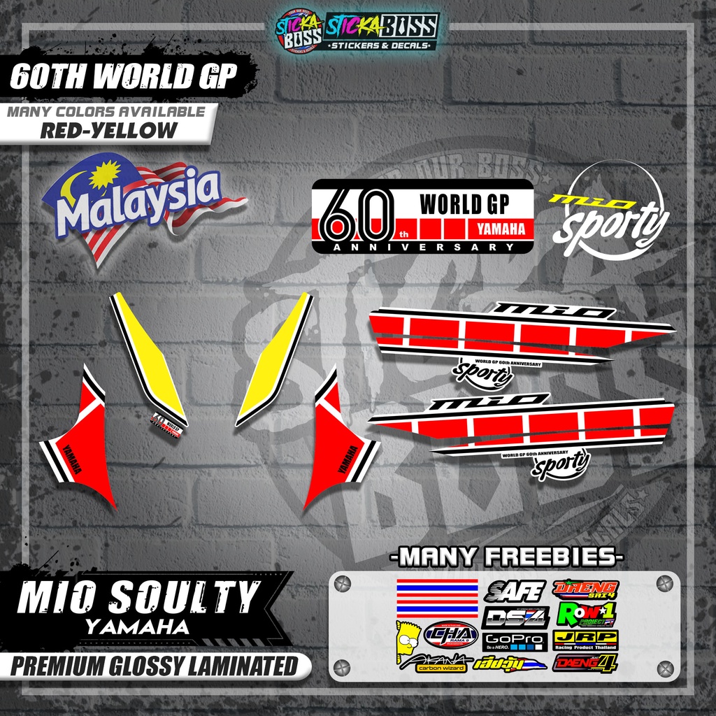 MIO SOULTY MALAYSIAN DECALS ( 60TH WORLD GP )【WITH FREEBIES】 | Shopee ...
