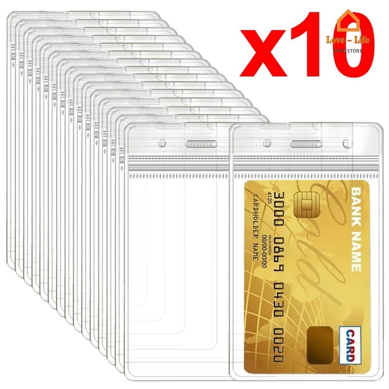 10 Pcs/ Kit Portable Zipper Sealing Waterproof Bank Card Protective ...