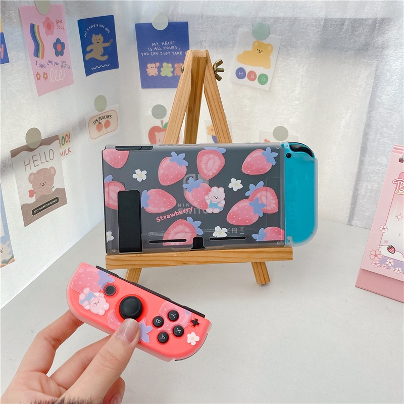 Nintendo Switch-OLED Model Casing Lots of Strawberries Soft Shell ...
