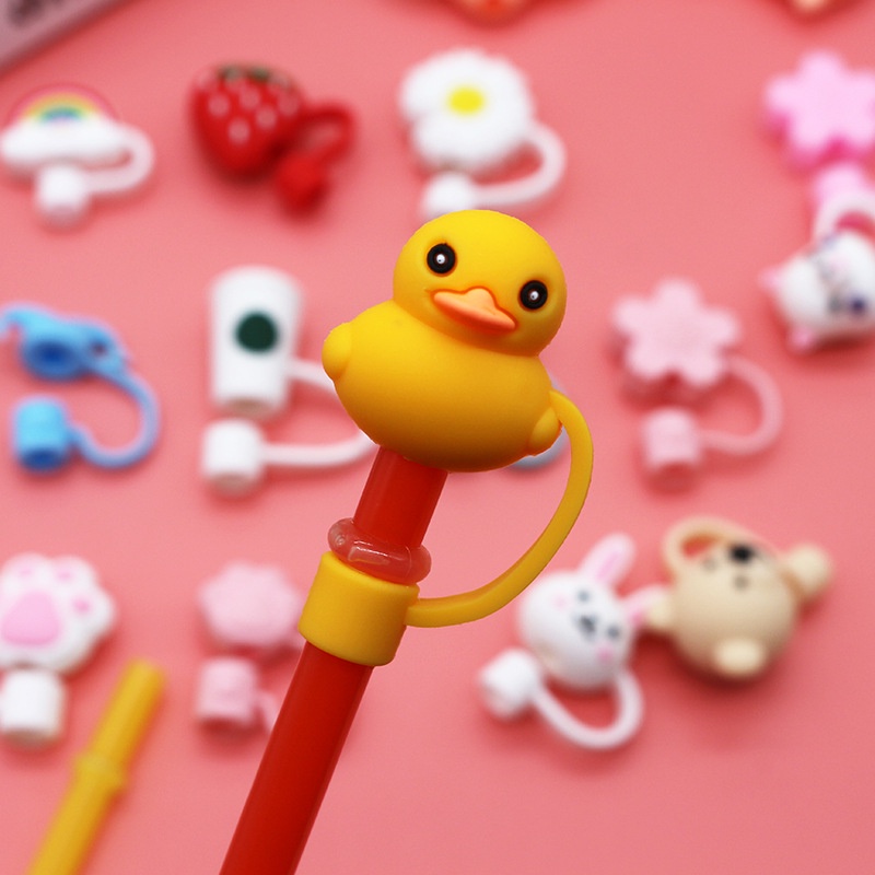 Dustproof Silicone Straws Cover Creative Cute Silicone Environmental ...