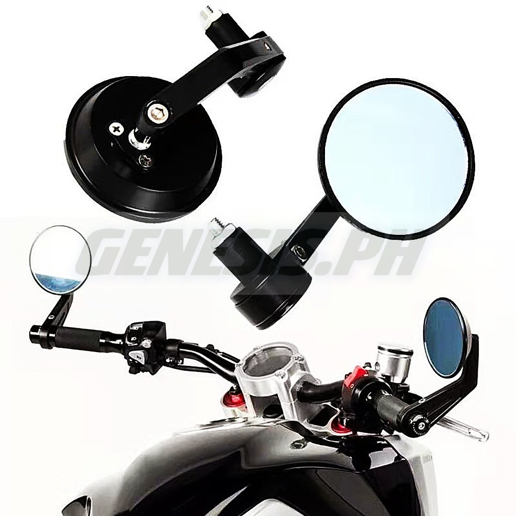 Genisis CNC Motorcycle Side Mirror Round Bar End Rear Mirror Side View ...