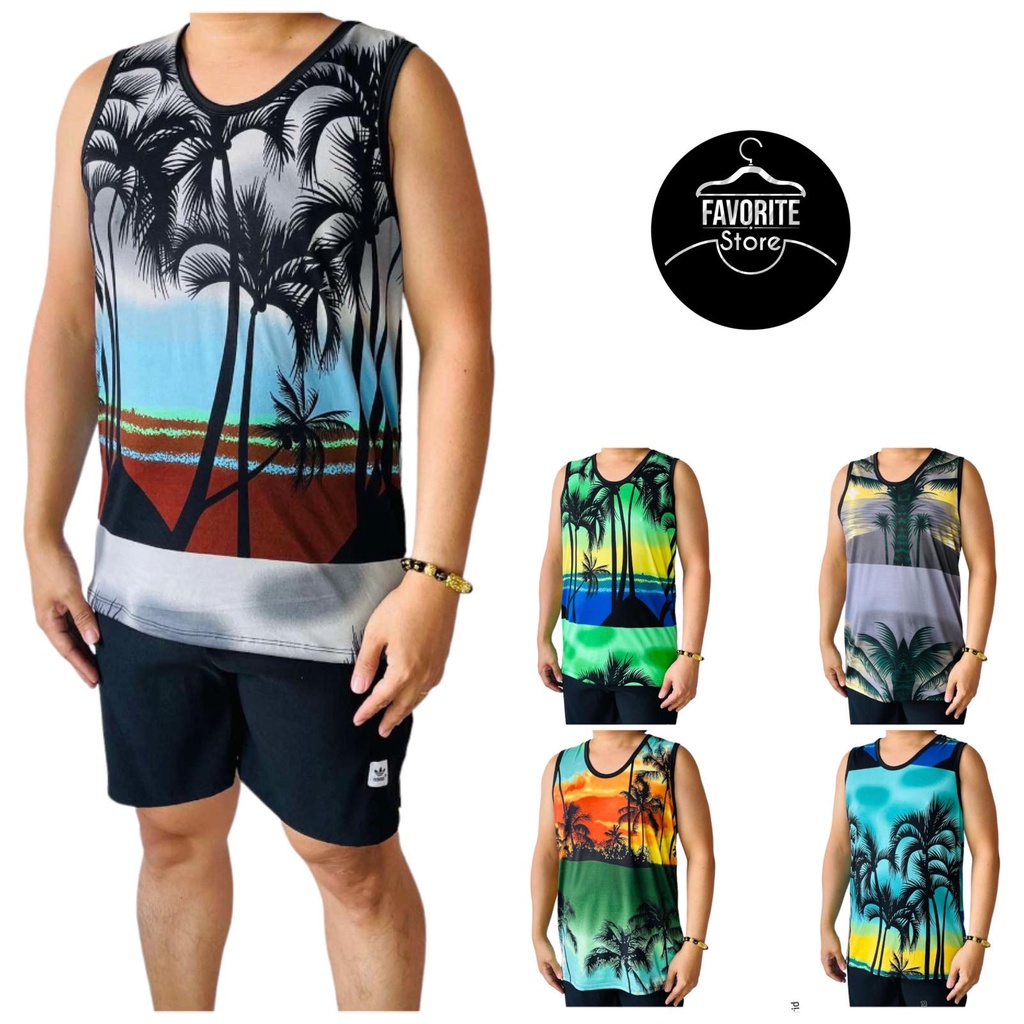 Mens Sando Summer Beach Design Cotton Spandex | Shopee Philippines