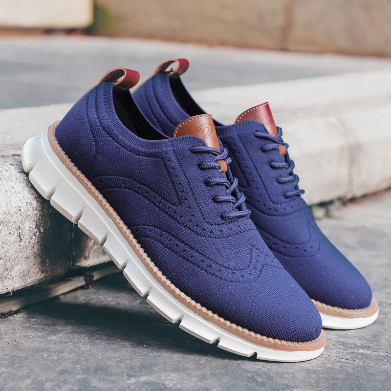 Office Formal Shoes Men Knitted Oxfords Shoes Breathable Marquins ...