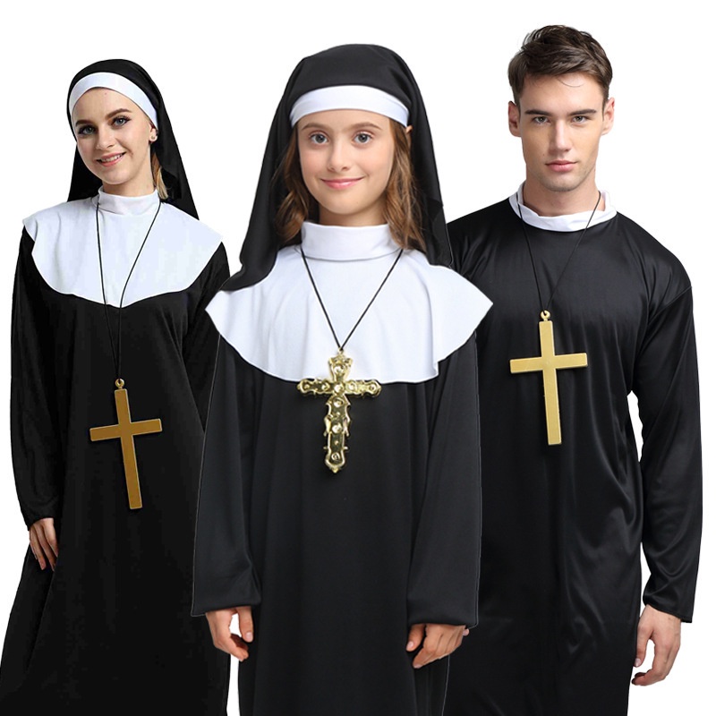 Halloween priest props Jesus electroplated cross male missionary ...