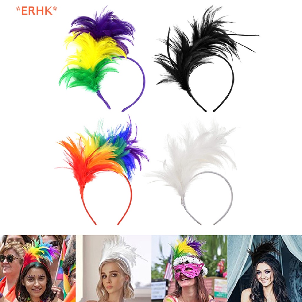 QrhYK> Colorful Mardi Gras Feather Headband Flapper Headpiece Adult ...