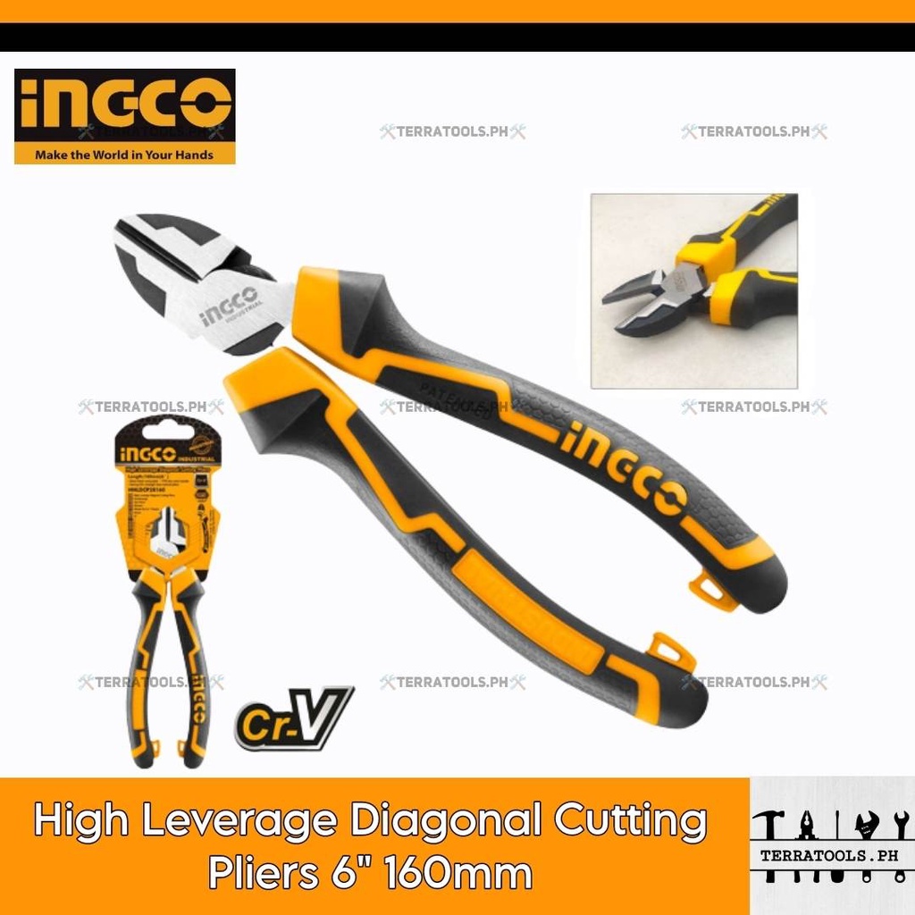 INGCO 6" 160mm High Leverage Diagonal Cutting Pliers (HHLDCP28160 ...