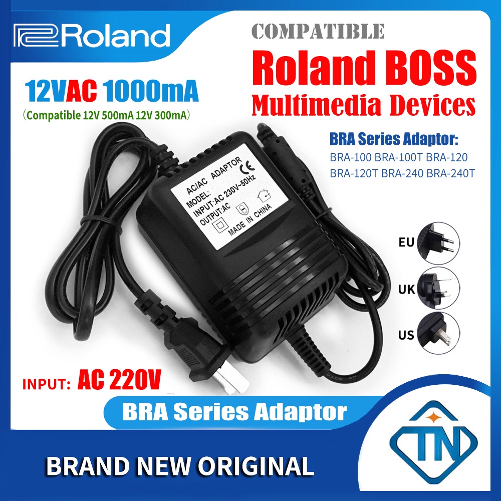 12VAC 1A 500mA 300mA AC/AC Adaptor BRA-220 for Roland BOSS CL-50 DL-50 ...