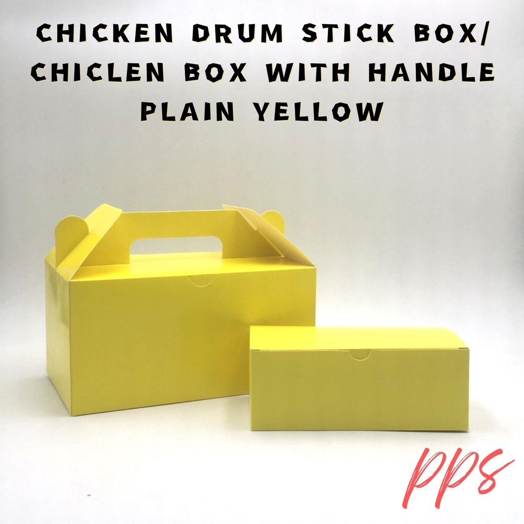 Chicken Box with Handle/Chicken Drumstick Box Plain Yellow-25pcs ...