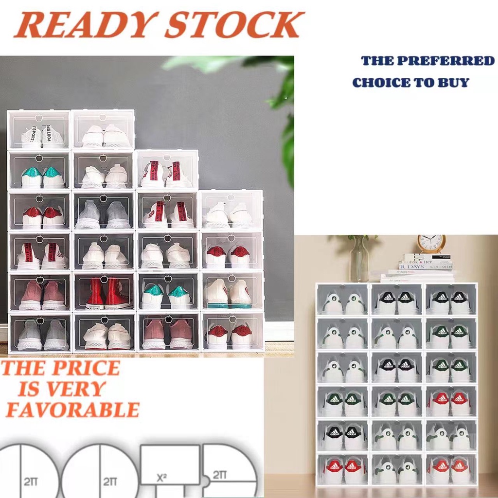 COD Big Size Color Shoe Box Foldable Drawer Case Storage Organizer Shoe ...