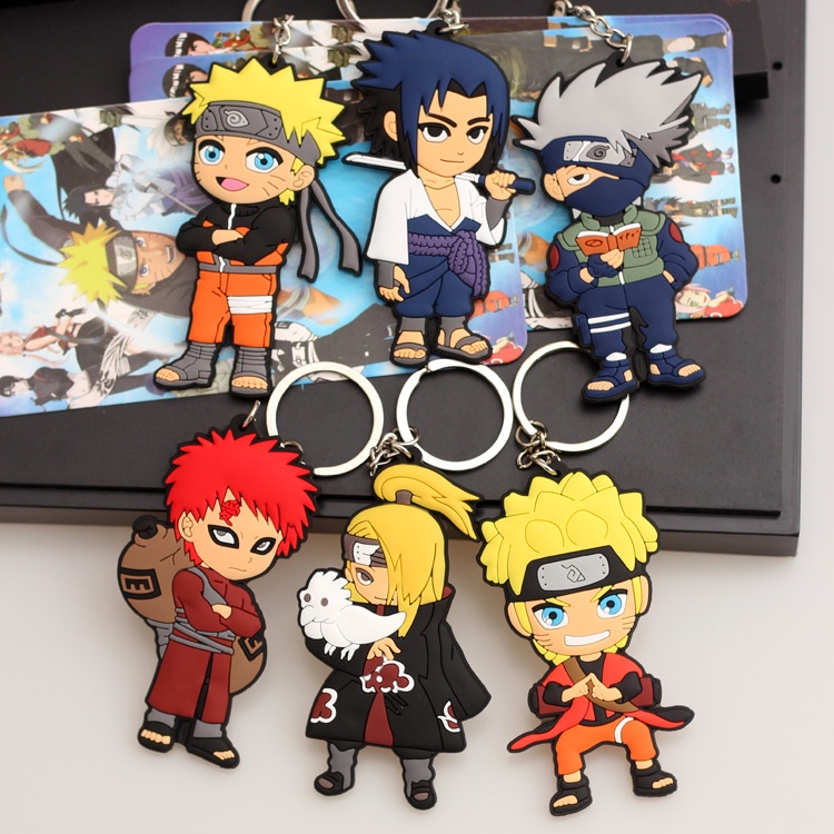 Anime new Naruto Keychain pendant Naruto Kakashi soft plastic double ...