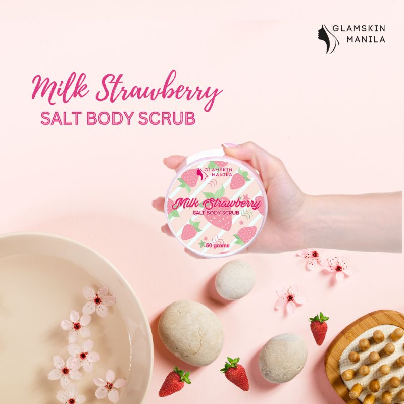 Glamskin Manila Milk Strawberry Salt Body Scrub | Shopee Philippines