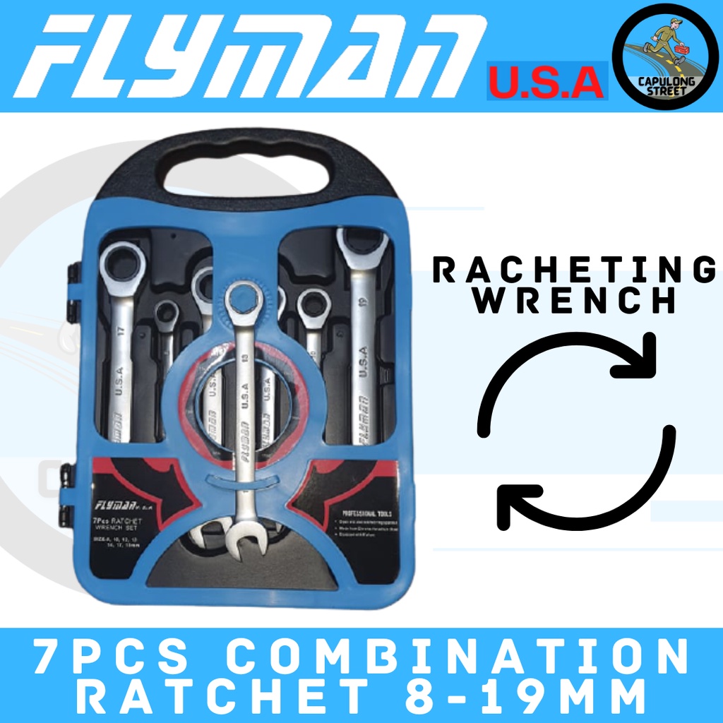Capulong Flyman Combination Ratchet Wrench Set Flyman 7pcs Ratchet ...