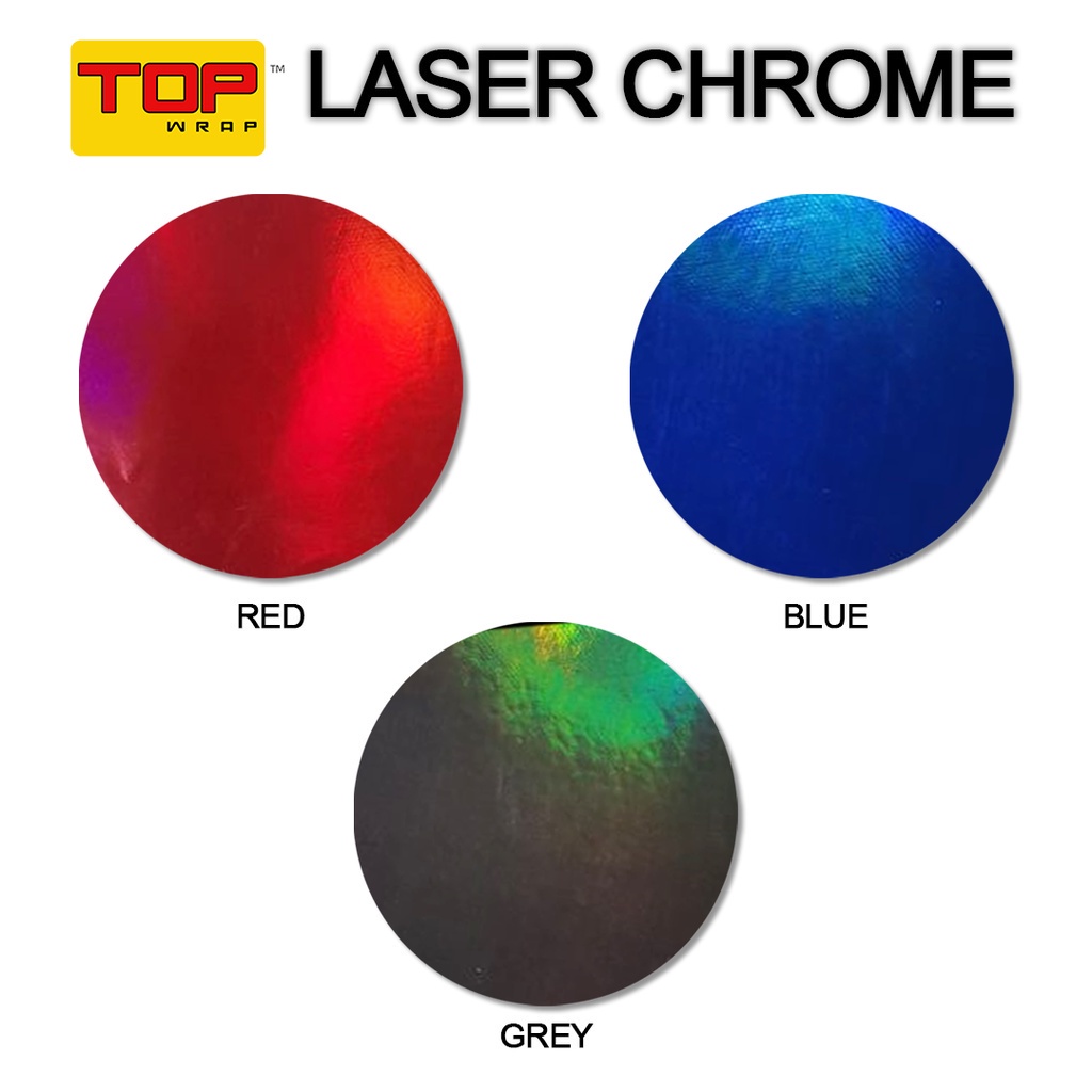 TOPWRAP 1ft length x 5ft width Laser Chrome Car Wrap Vinyl Sticker ...