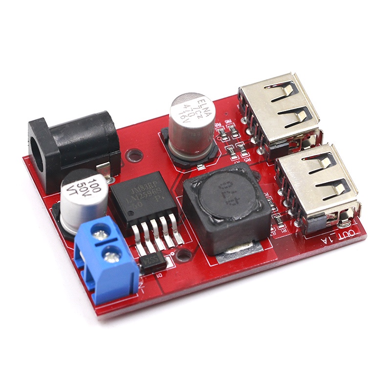 LM2596 LM2596S Dual USB DC-DC 9V 12V 24V 36V to 5V 3A Step Down Buck Converter Board Car Charger ...