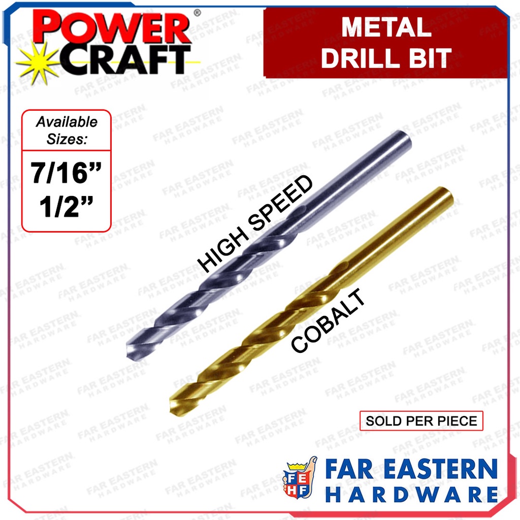 POWERCRAFT Metal Drill Bit High Speed | Cobalt 7/16" | 1/2" | Shopee ...
