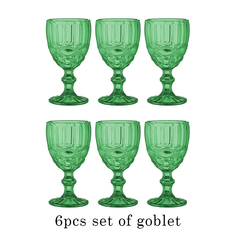 6pcs Modern Embossed Snake Pattern Goblet Glassware Water Cup Goblet ...